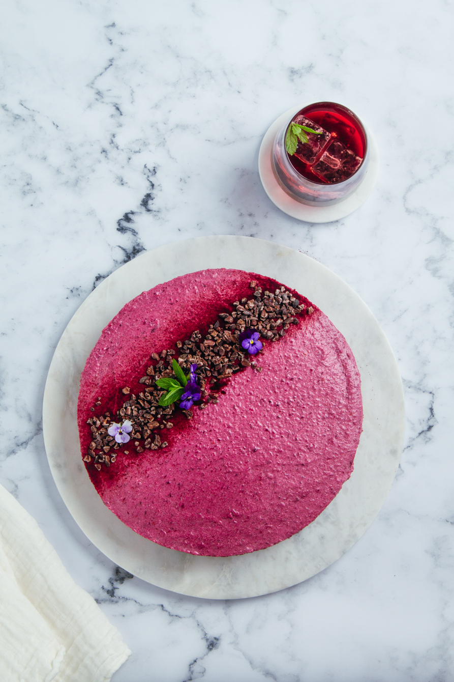 Beetroot Cheesecake with Raspberries - The Healthy Cook